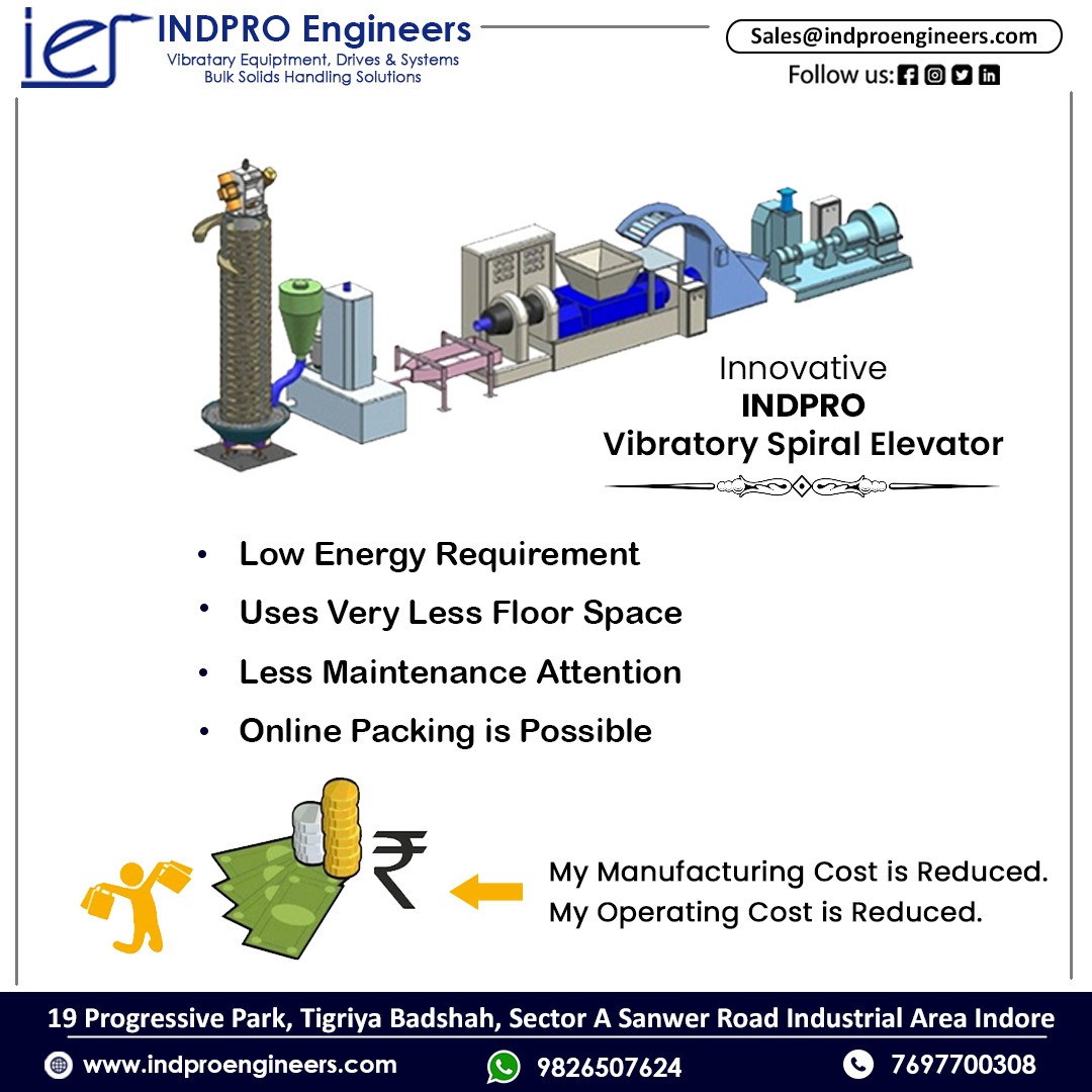 vibratory spiral elevator-INDPRO Engineer | INDPRO Engineers